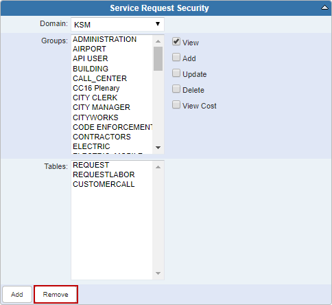 Remove Security Rights